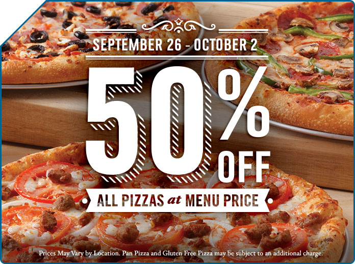 [Domino's Pizza] 50% off main menu PIZZA's - RedFlagDeals.com Forums